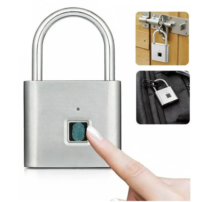 Candado Inteligente con Huella Dactilar Recargable Seguridad USB - WilsonGX